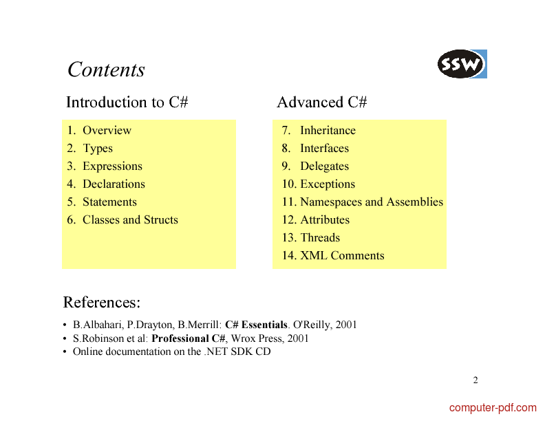 [pdf] Introduction To Csharp C Free Tutorial For Beginners