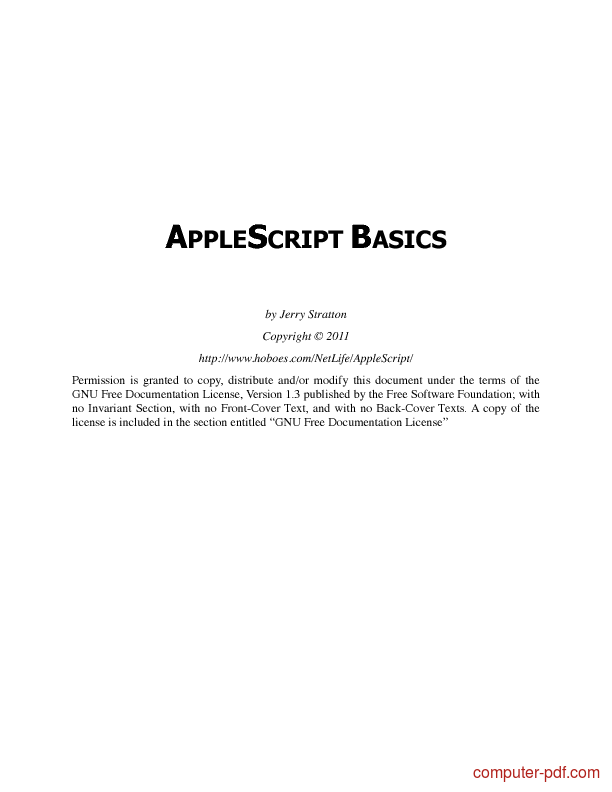 Pdf Applescript Basics Free Tutorial For Beginners 