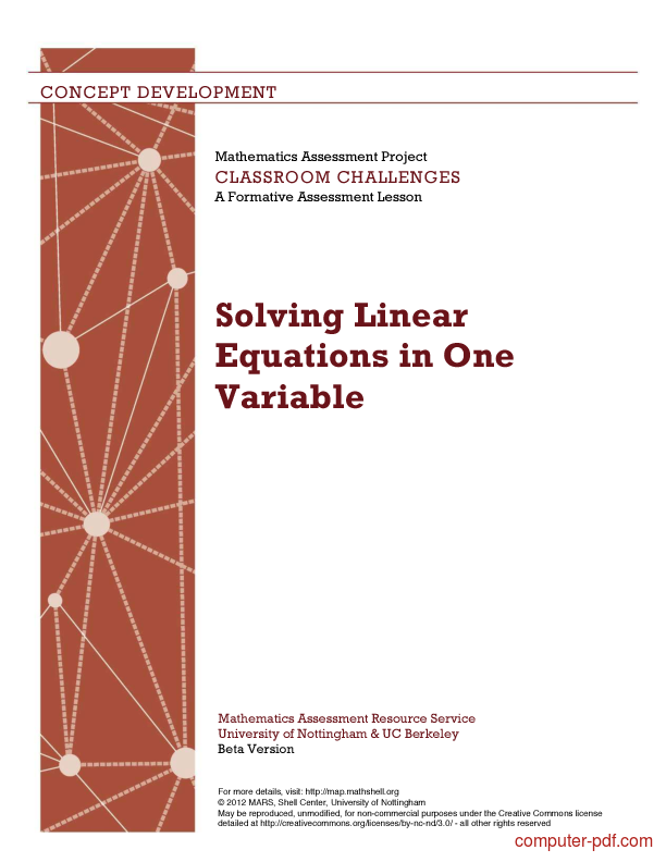  PDF Solving Linear Equations In One Variable Free Tutorial For Beginners