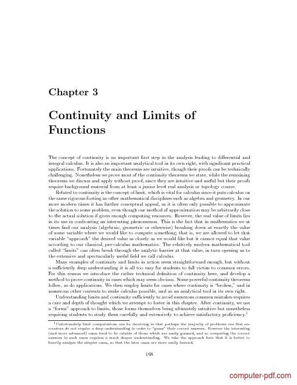 [pdf] Continuity And Limits Of Functions Free Tutorial For Beginners