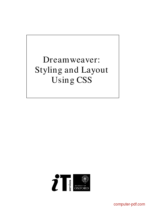 Pdf Dreamweaver Cs6 Styling And Layout Using Css Free Tutorial For Beginners