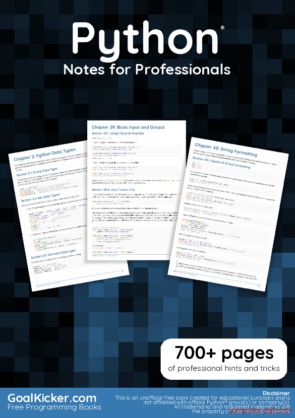  PDF Python Notes For Professionals Book Free Tutorial For Beginners